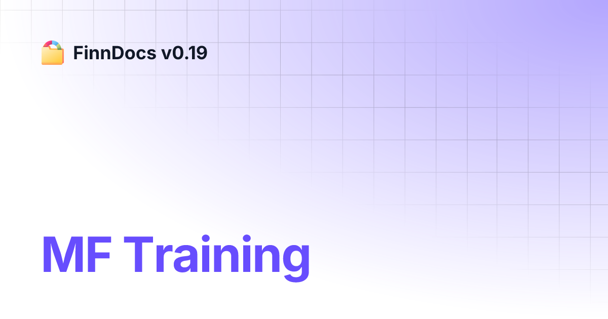 MF Training | FinnDocs v0.19
